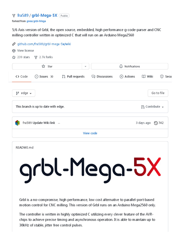 GitHub - Fra589 - grbl-Mega-5X - 5 - 6 Axis Version of GRBL, The Open Source, Arduino Mega2560 ...