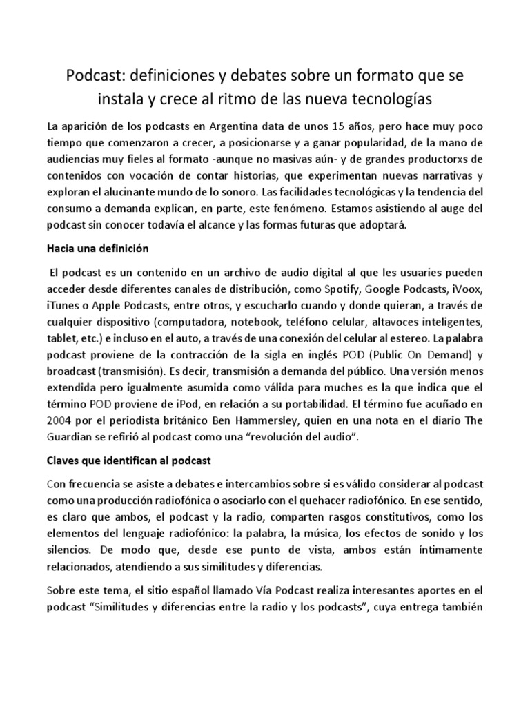 Podcast Pdf Podcast Radiodifusión