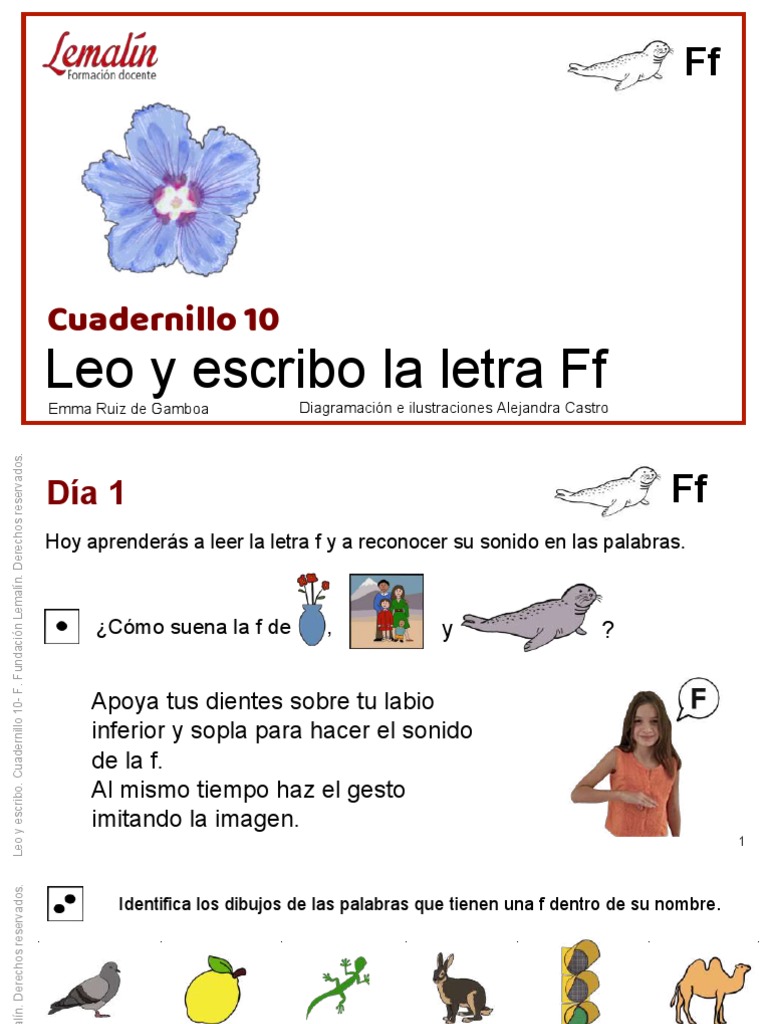 Cuadernillo 10, Letra F - FICHA | PDF
