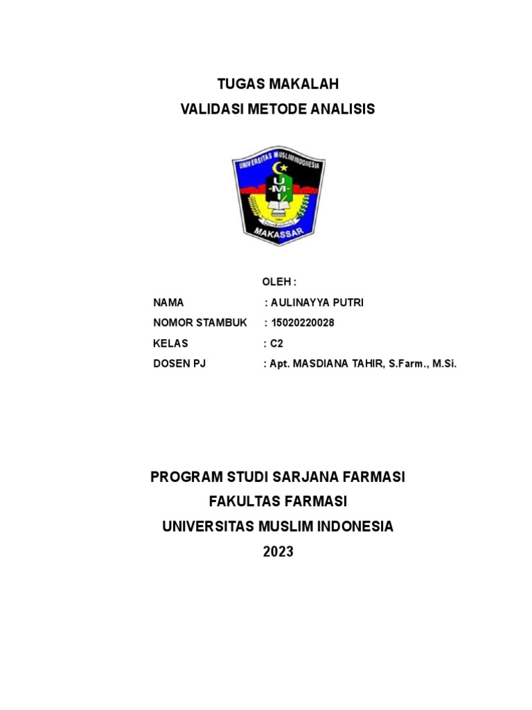 Validasi Metode Analisis | PDF