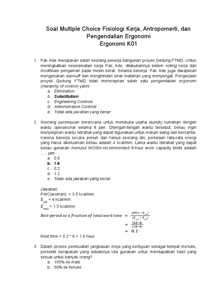 Soal Ergonomi K01 Pdf 
