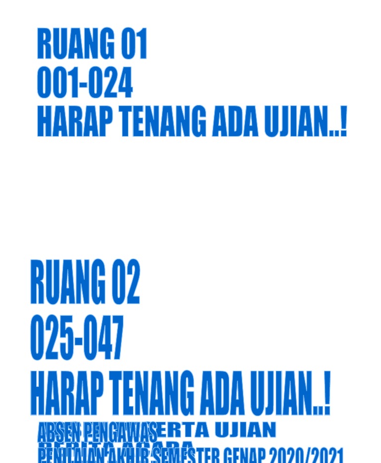 Harap Tenang Ada Ujian | PDF