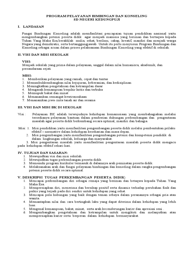 Dokumen Program Layanan BK | PDF