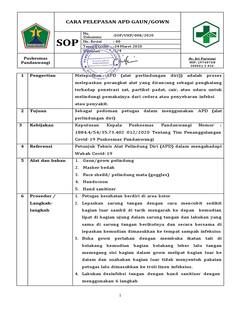 SOP-Pelepasan-apd-gaun | PDF