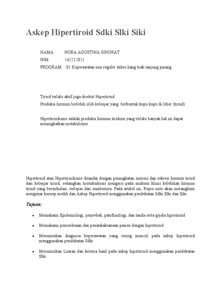 Askep Hipertiroid: Konsep dan Penatalaksanaan | PDF | Kesehatan Holistik