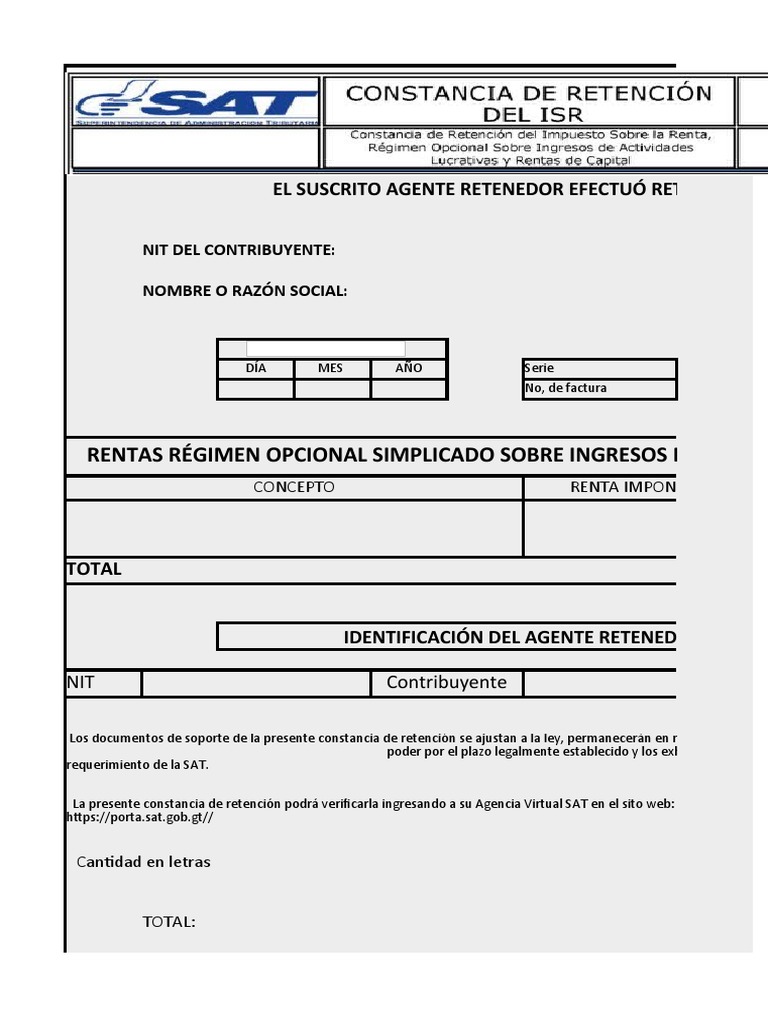 Formato de Retención | PDF