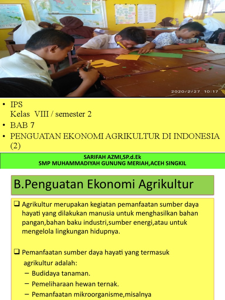 Kelas 8, Penguatan Ekonomi Agrikultur Di Indonesia | PDF