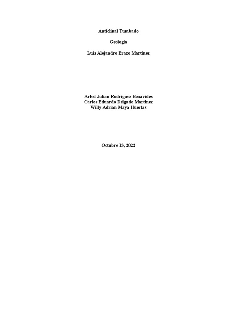 Anticlinal Tumbado | PDF | Estrato | Geología