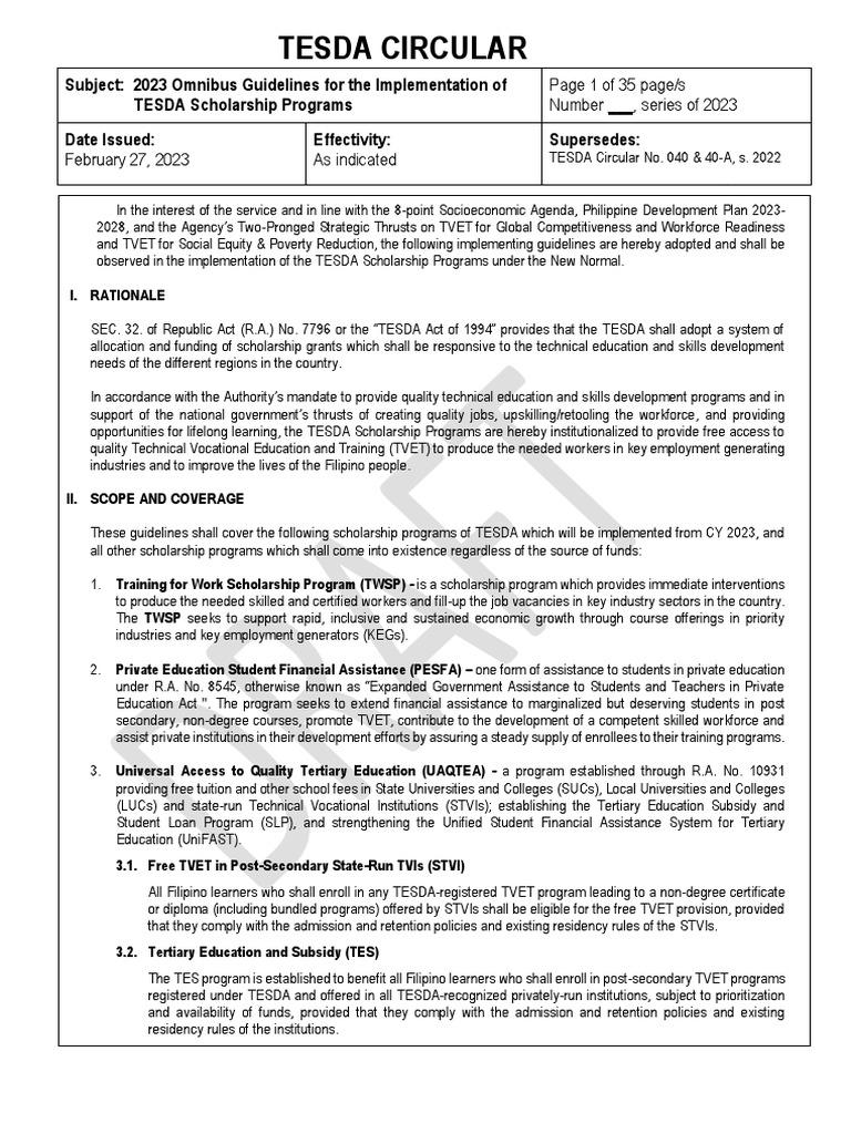 DRAFT FOR ADVANCE COPY - 2023 Omnibus Guidelines Scholarship | PDF ...