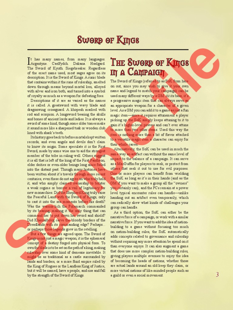 Sample | PDF | Sword