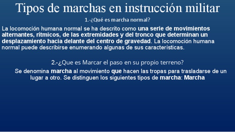 Tipos de Marchas en Instrucción Militar | PDF