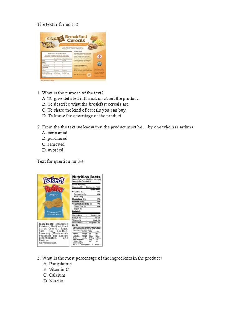 Exercise of Label | PDF | Milk | Food Industry