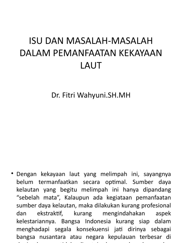 Isu Dan Masalah-Masalah Dalam Pemanfaatan Kekayaan Laut | PDF | Ilmu Sosial | Perjalanan