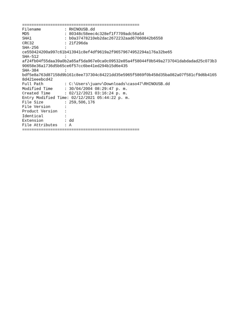 Rhino Usb Hash | PDF