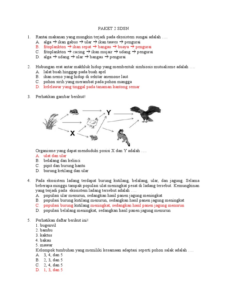 Paket 2 Ipa Soal Dan Kunci Pdf