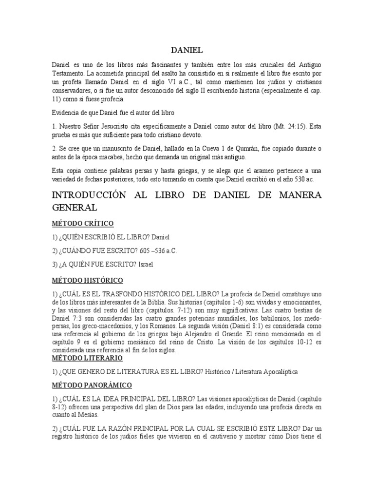 DANIEL Cap 1 - Analisis Escatologico | PDF | Daniel (figura bíblica ...