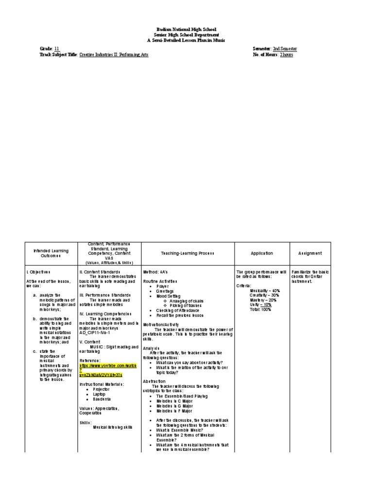 DLP SIGHT AND EAR TRAINING Not Final | PDF | Learning | Minor Scale