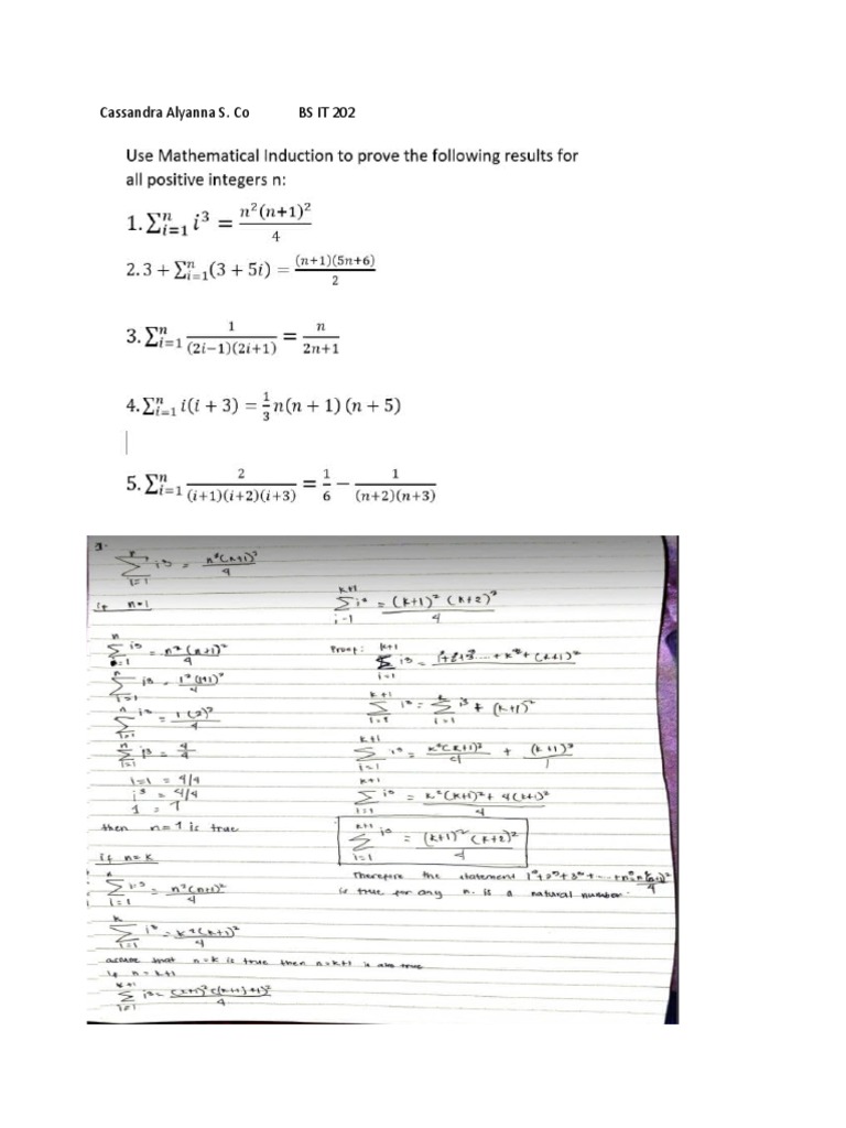 Assignment 22 Math Induction Pdf 