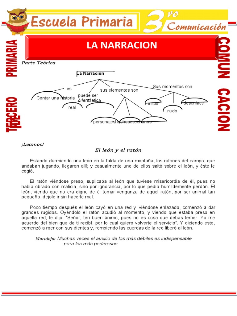 La Narracion para Tercero de Primaria | PDF | Narración | Fábula
