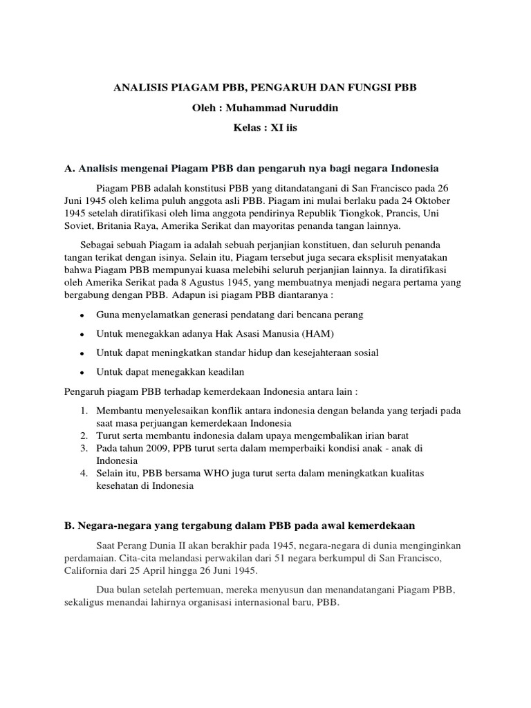 Sejarah Piagam PBB | PDF | Politik