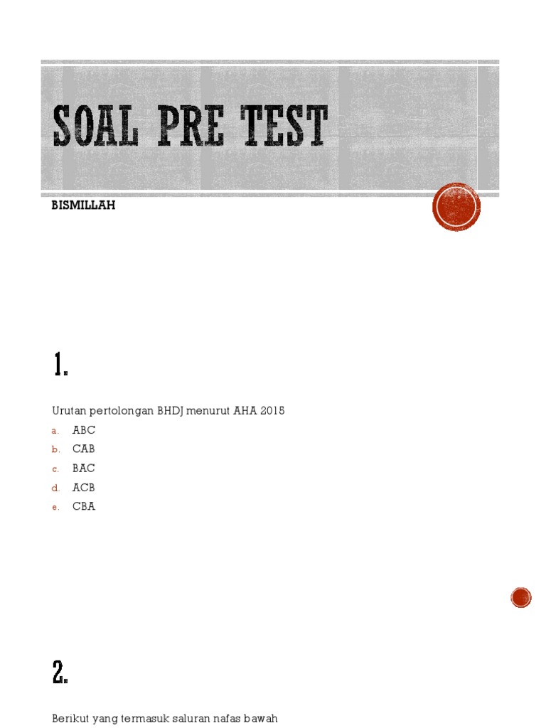 Soal Pre Test | PDF