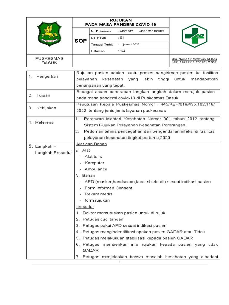 Sop Rujukan - 1 | PDF