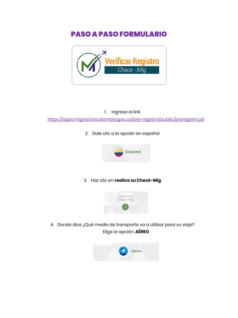Paso A Paso Formulario Check Mig | PDF