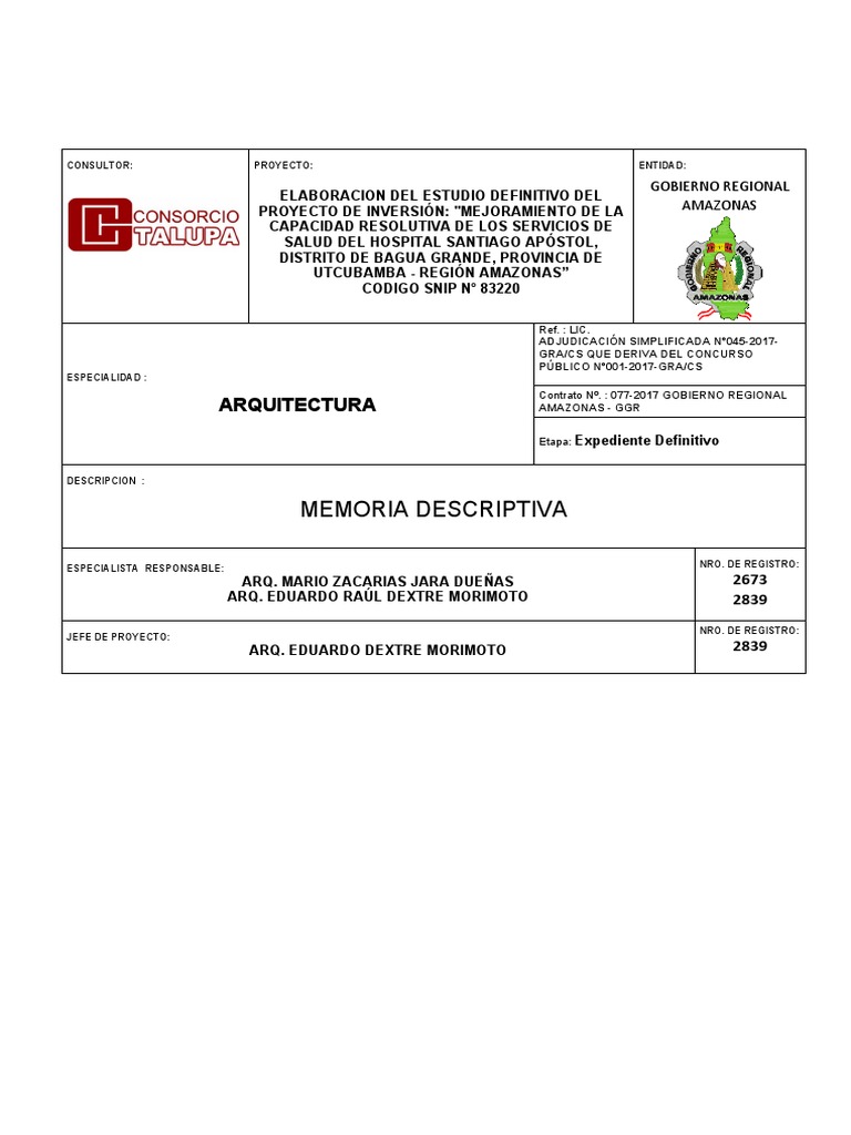 MD Proyecto Bagua | PDF | Hospital | Santiago