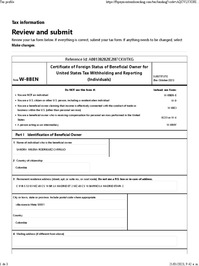 Tax Profile - FORMULARIO PARA MONETIZAR | PDF | Tax Treaty | Taxes