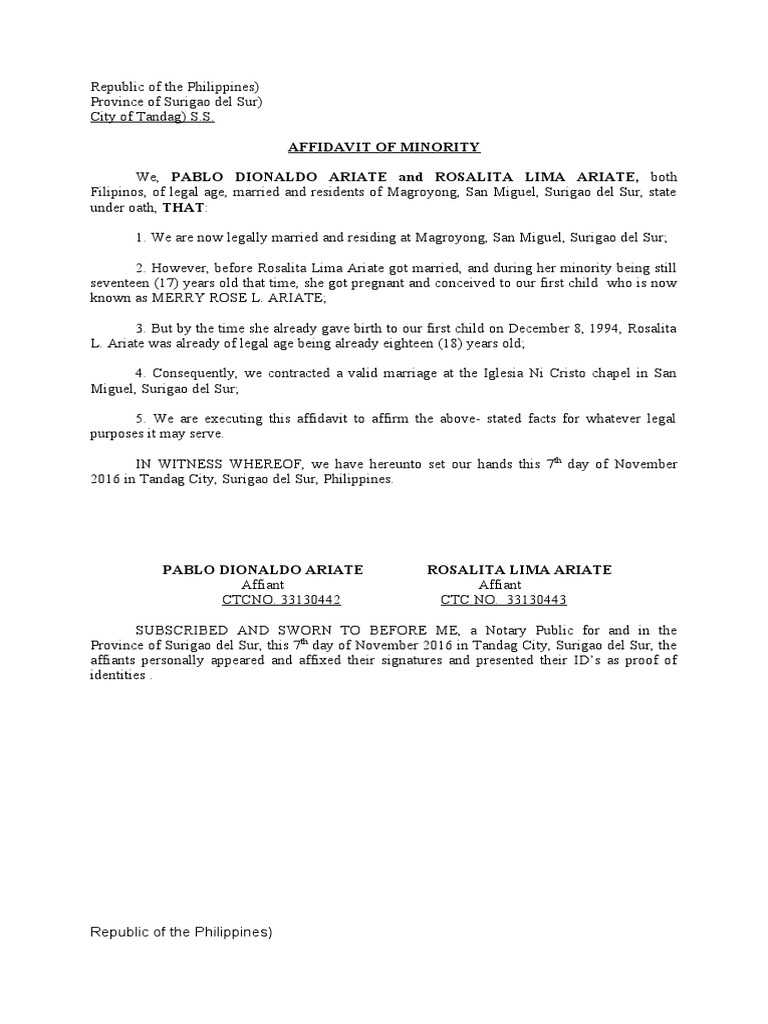 Affidavit of Legitimation Abitona | Download Free PDF | Affidavit | Civil Law (Common Law)