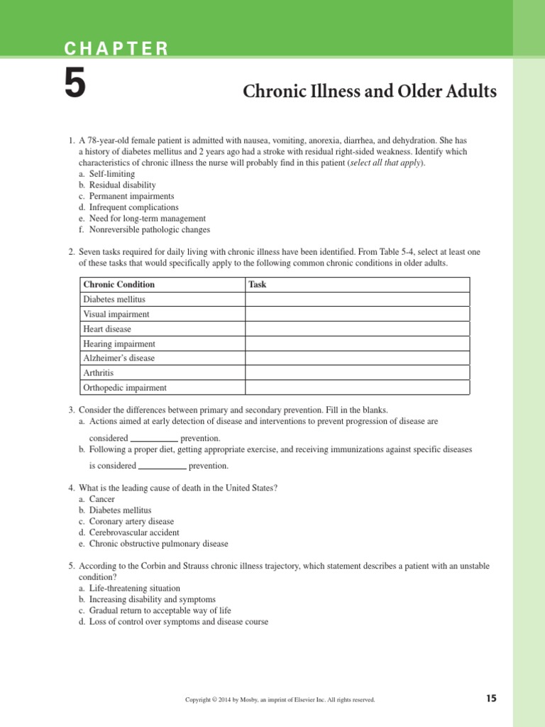 2surgical Nursing-Chronic Illness and Older Adults | PDF | Chronic ...