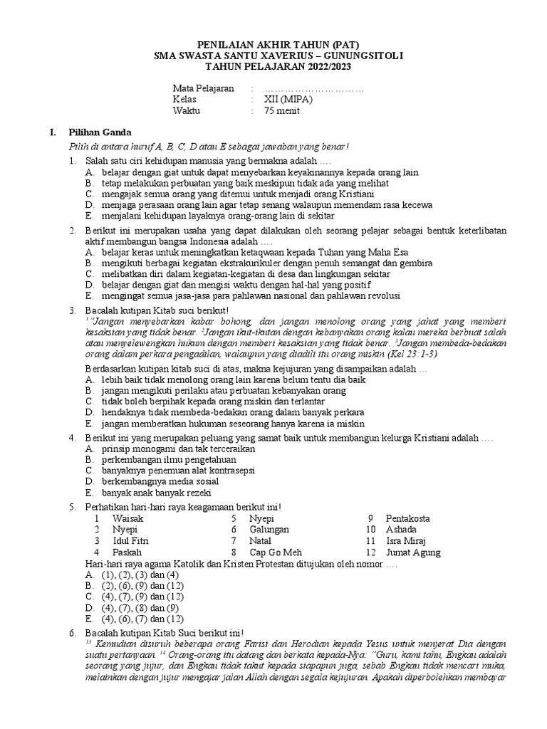 Format Naskah Soal Dan Peskoran Pdf