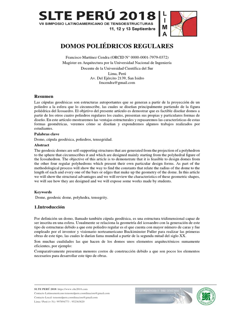 PP05 - Domos Poliédricos Regulares URP - R | PDF | Hazme | Tetraedro