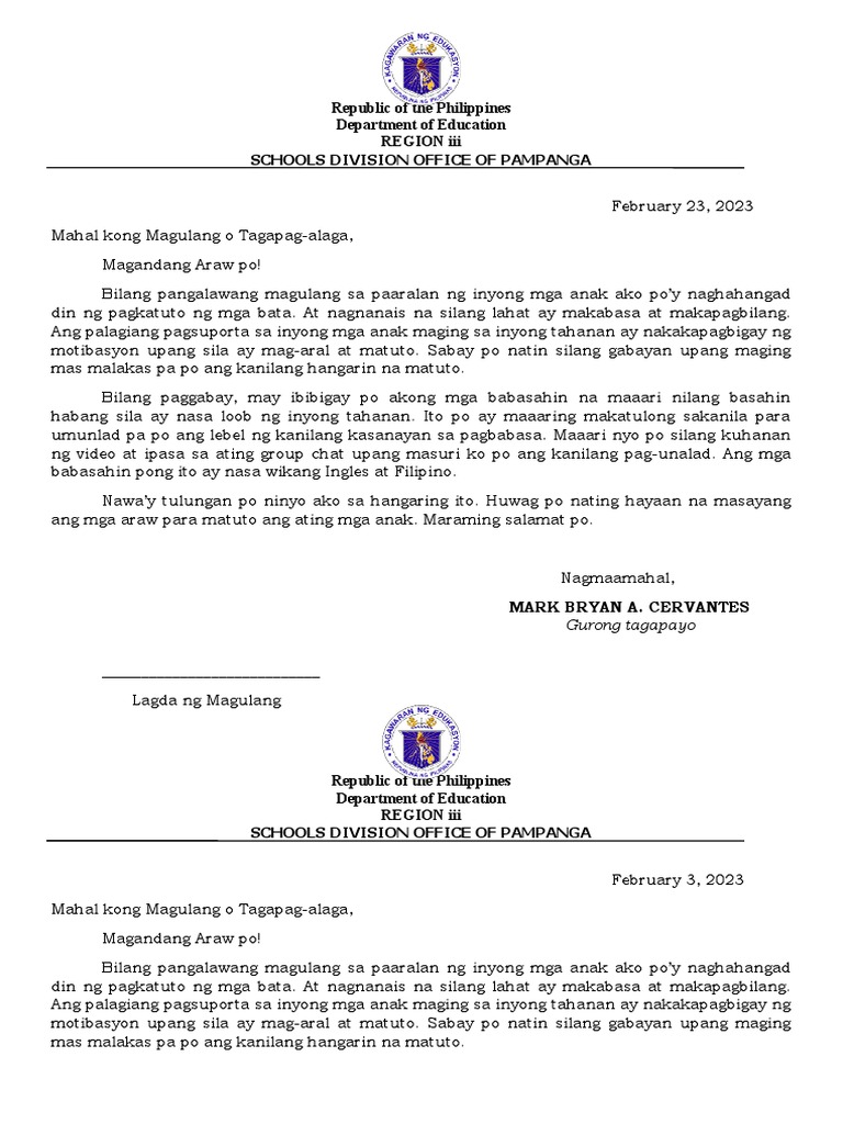 Letter For RASA-BASA | PDF