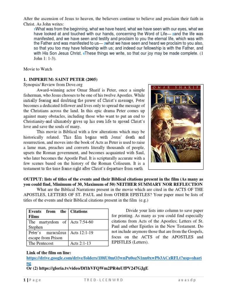 Biblical Events in "Imperium: Saint Peter" | PDF | Acts Of The Apostles ...