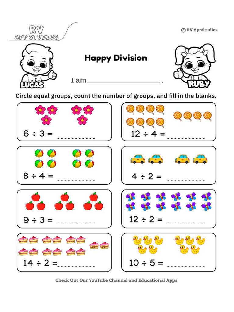 423 Math Division Colorful Division Worksheet | PDF