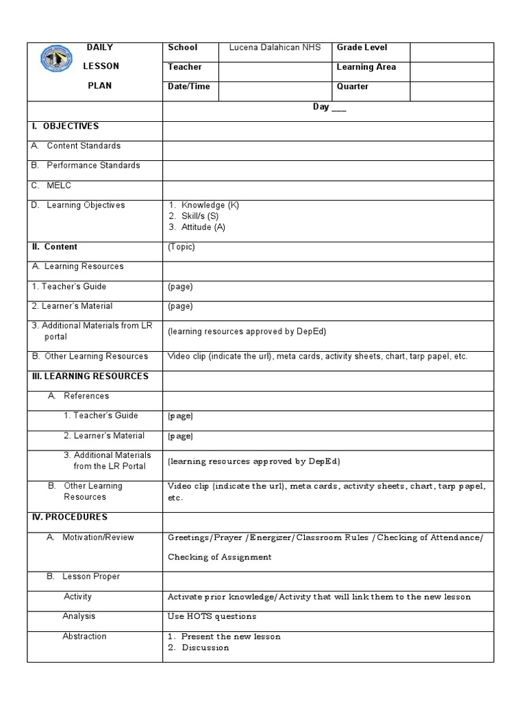 TLE DLP-4As Final | PDF | Teachers | Learning