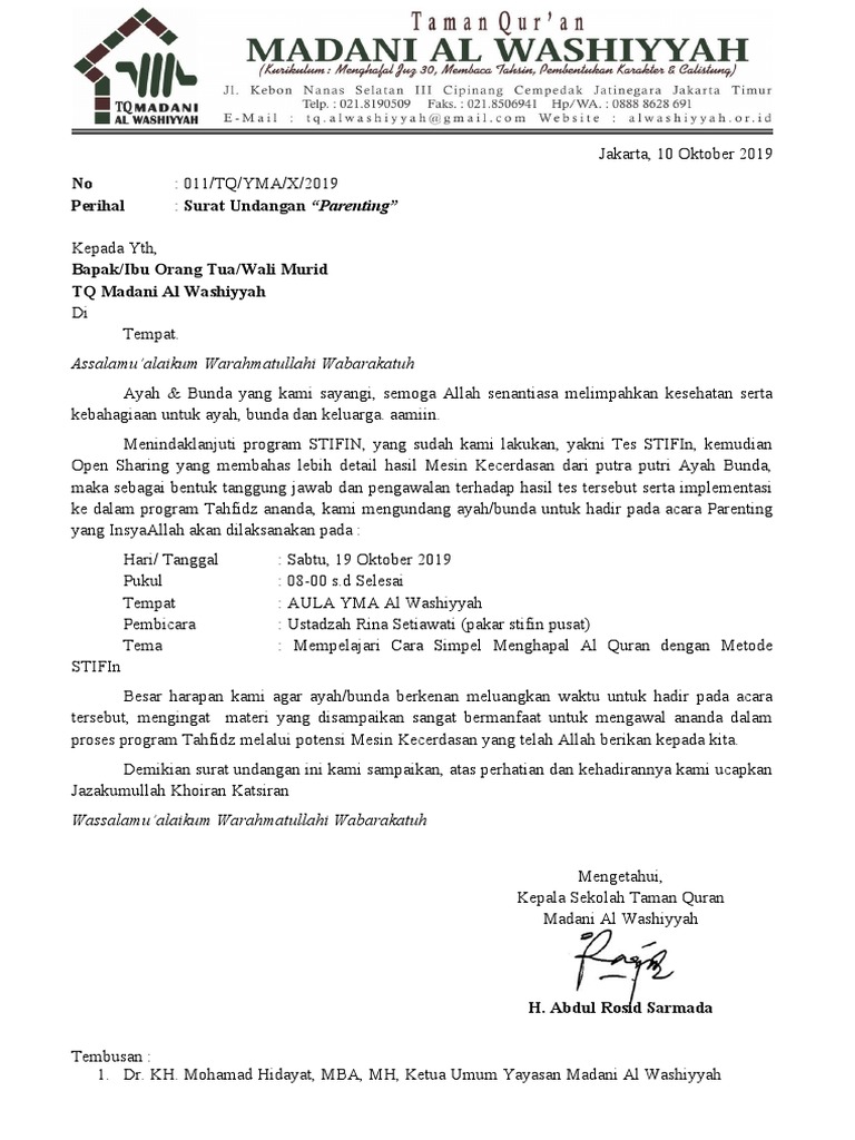 Undangan Parenting Revisi | PDF