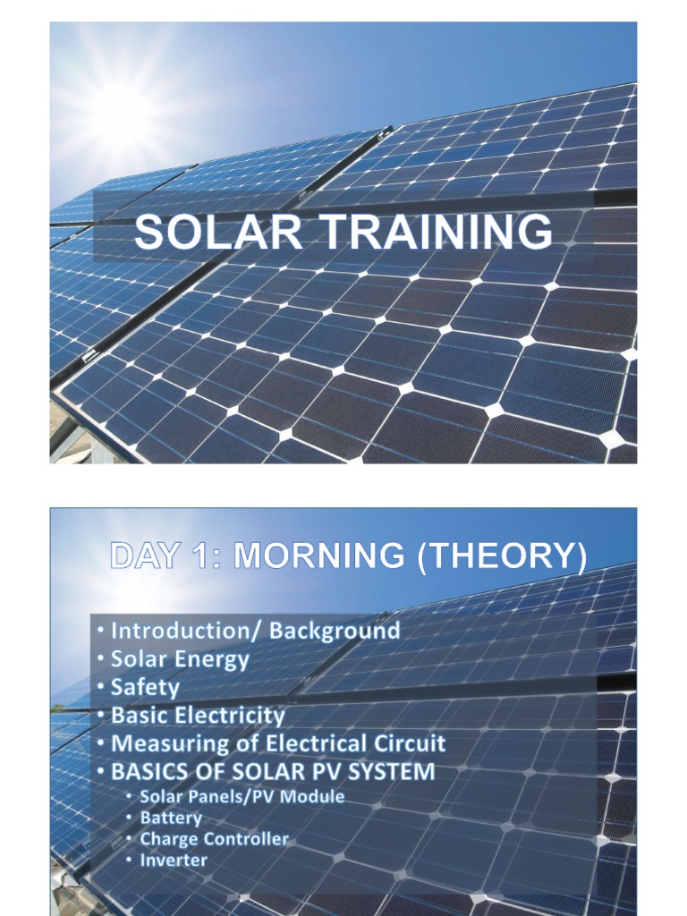 Solar Training Presentation | PDF | Solar Cell | Photovoltaics