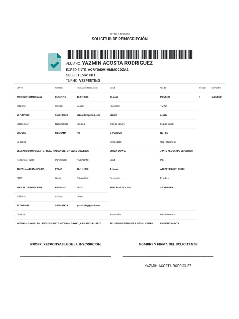 AORY060919MMCCDZA2 : Yazmin Acosta Rodriguez | PDF