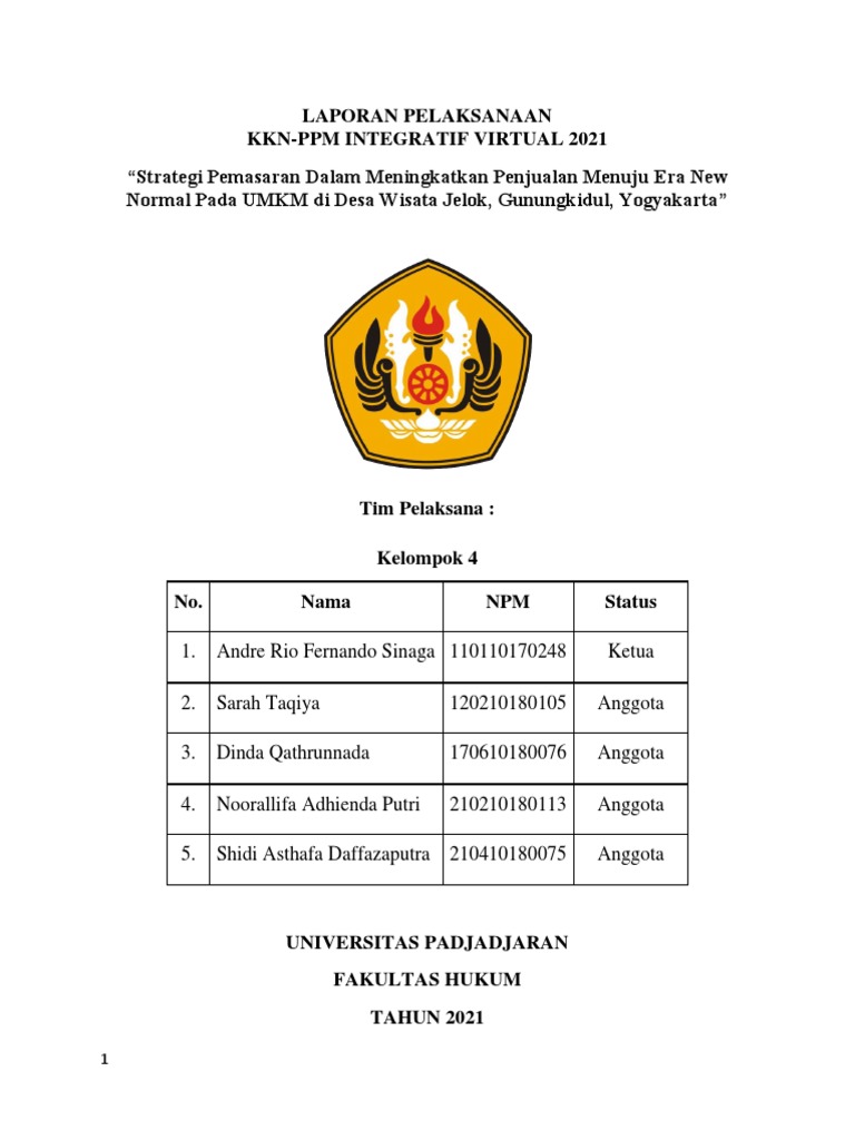 Laporan Kelompok KKN - Kelompok 4 | PDF
