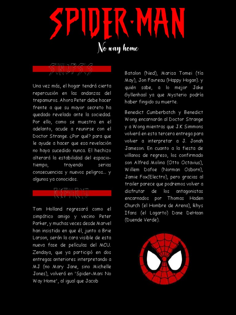 Spiderman: No Way Home y sus villanos | PDF