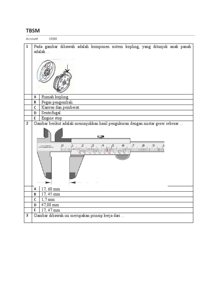 Template Soal - TBSM | PDF