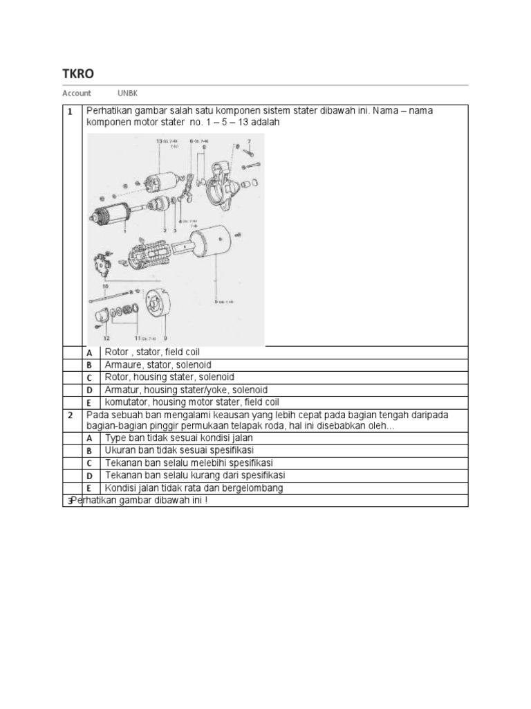 Template Soal TKRO | PDF