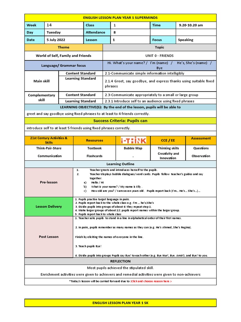 Week 14 English Lesson Plan Year 1 Superminds | PDF | Lesson Plan ... Week 14 English Lesson Plan Year 1 Superminds | PDF | Lesson Plan ...