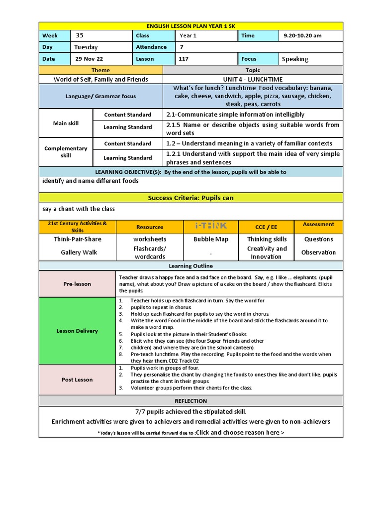 Week 35 English Lesson Plan Year 1 SK | Download Free PDF | Lesson Plan ... Week 35 English Lesson Plan Year 1 SK | Download Free PDF | Lesson Plan ...