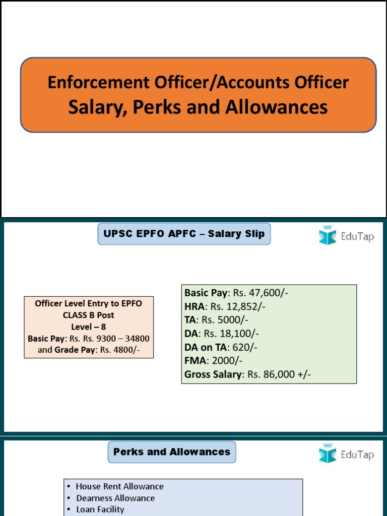 EO AO Salary, Perks and Allowances | PDF