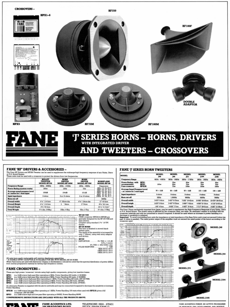 FANE - J Horns | PDF