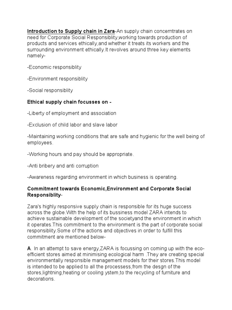 Zara | PDF | Supply Chain | Corporate Social Responsibility