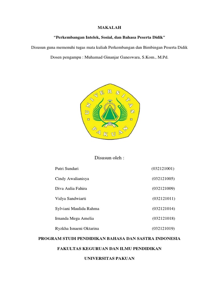 Perkembangan Intelek, Sosial, Bahasa | PDF | Karier & Perkembangan